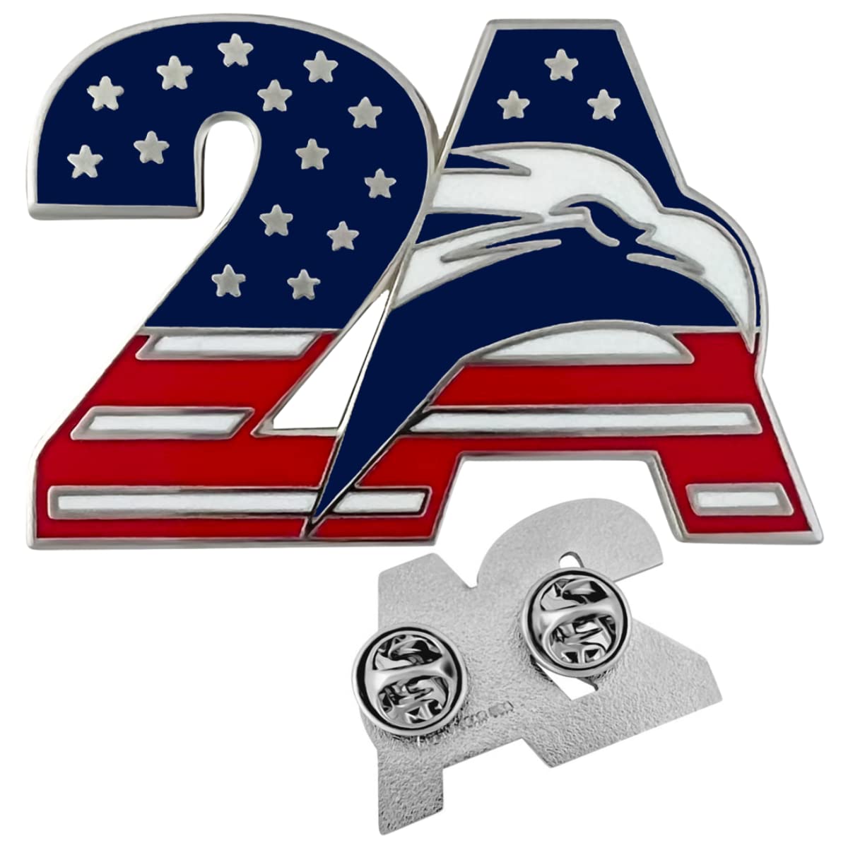 Amazon.com: Second Amendment Patriotic Pin - USA Flag 2A Eagle Large ...