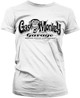 Gas Monkey Garage Officially Licensed Logo Women T-Shirt (White), X ...