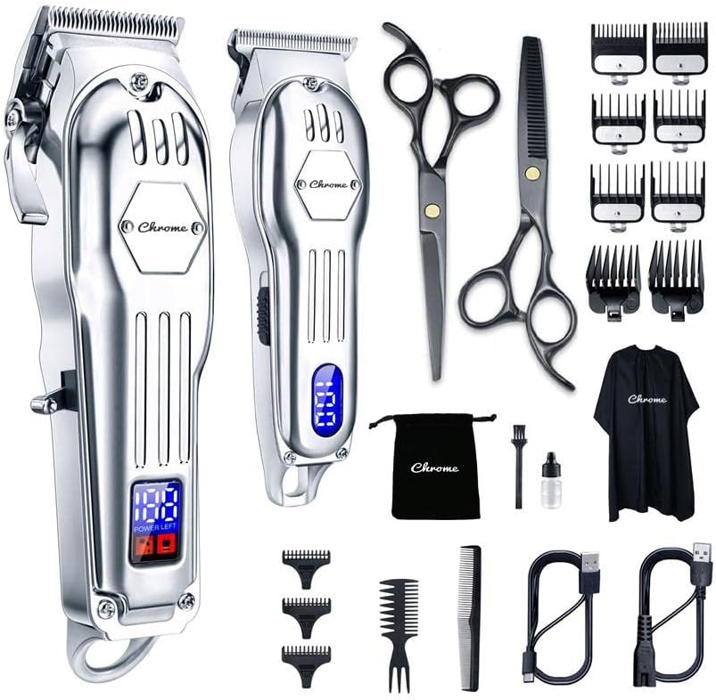 Chrome Professional Hair Clippers & Body Hair Trimmer for Men, Barber ...