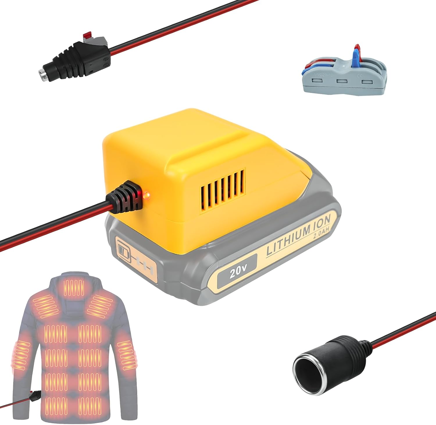 Amazon.com: Adapter 20V to 12V Step Down Converter for Dewalt 20V ...