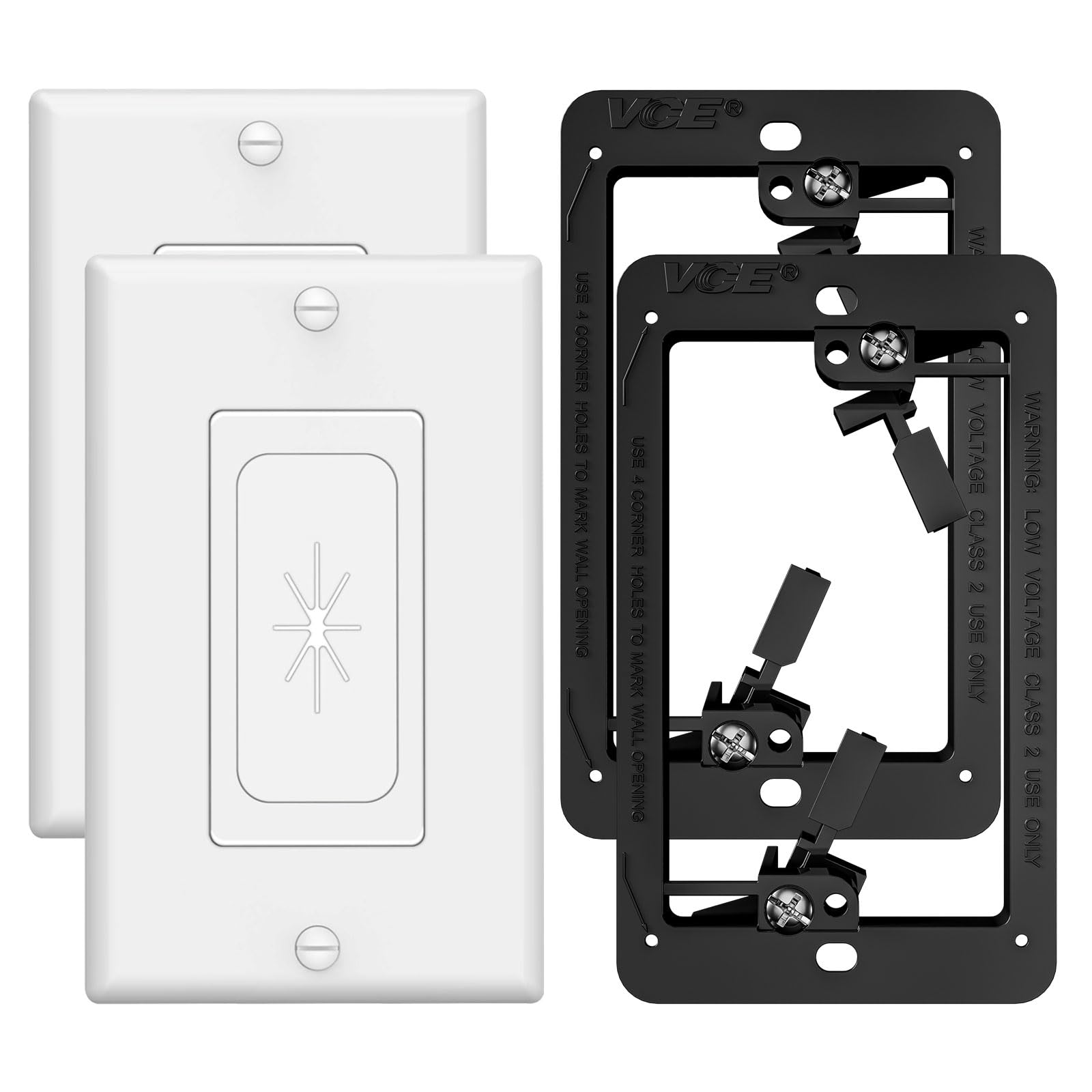 Amazon.com: VCELINK Wall Plate Cable Pass Through with Mounting Bracket ...