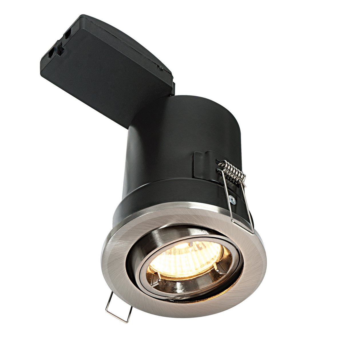 Shield Plus Modern Satin Silver Fire Rated GU10 Dimmable Adjustable ...