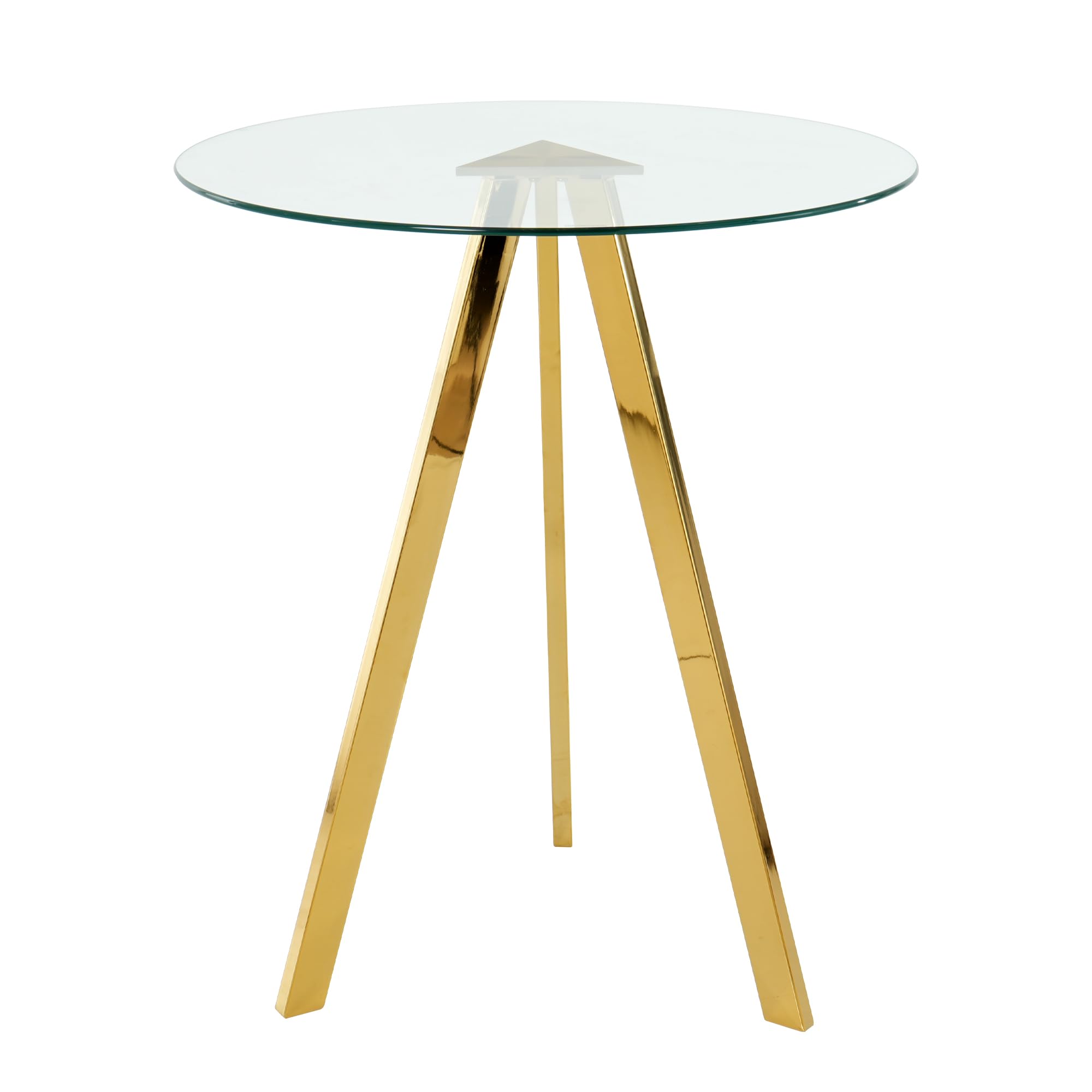 Amazon.com: SIZOTA Small Round Clear Glass Bar Table, Gold Luxury ...