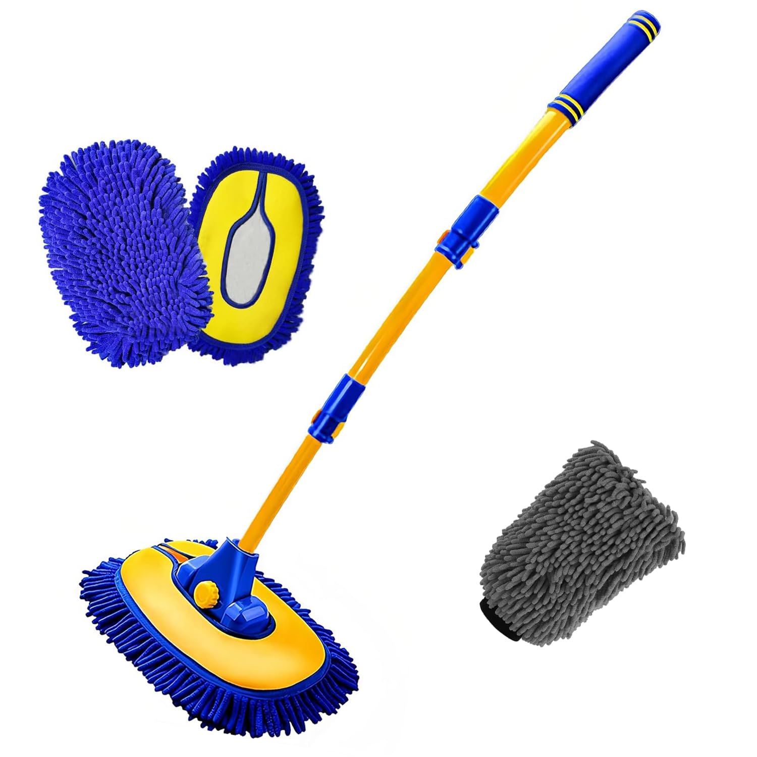 Amazon.com: Car Wash Mop with Long Handle Kit, 43’’ Car Wash Brush with ...