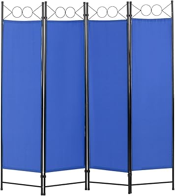Amazon.com - 4 Panel 68" H Room Divider Partition Folding Steel Frame ...