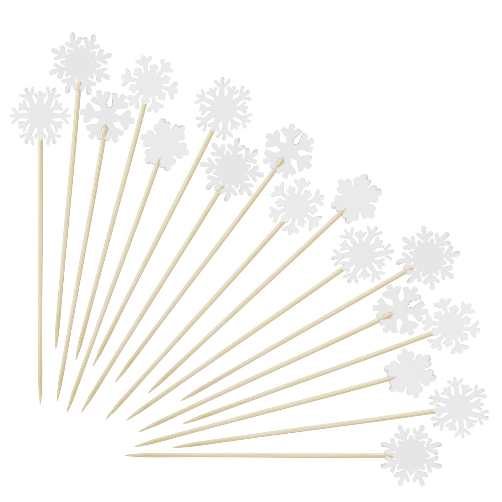 Amazon.com | Cieovo 200 Pieces Christmas Snowflake Cocktail Picks ...