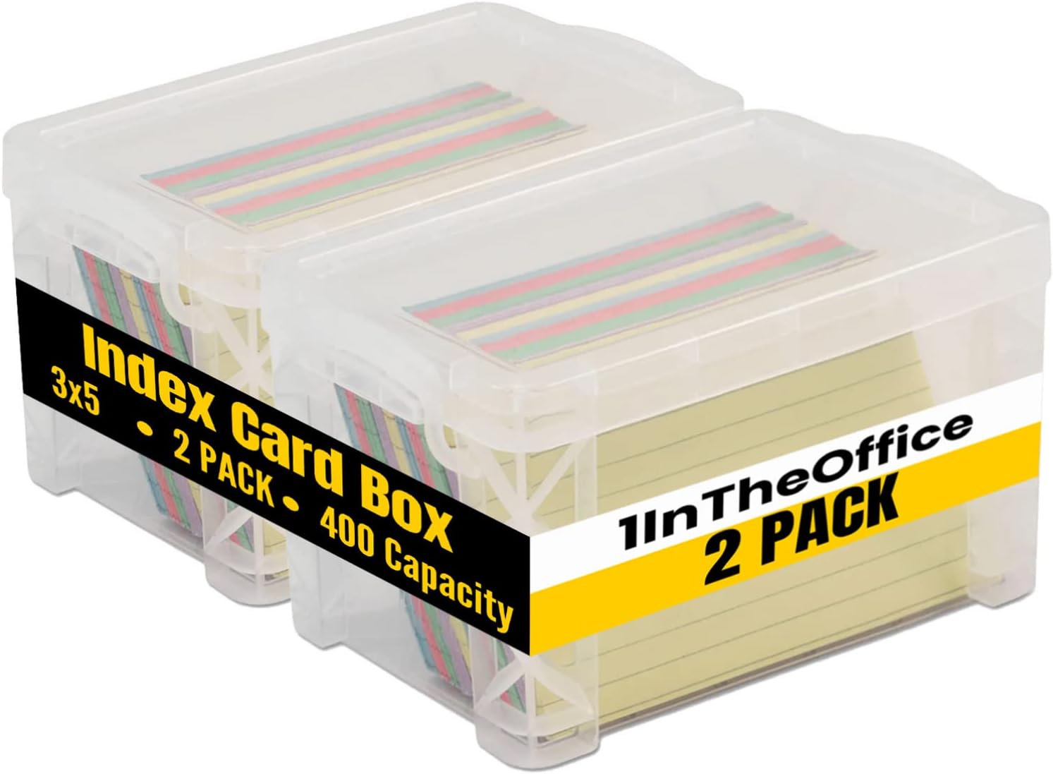 Amazon.com: 4 Set Super Stacker 3" x 5" Index Card Box 40307, Clear ...