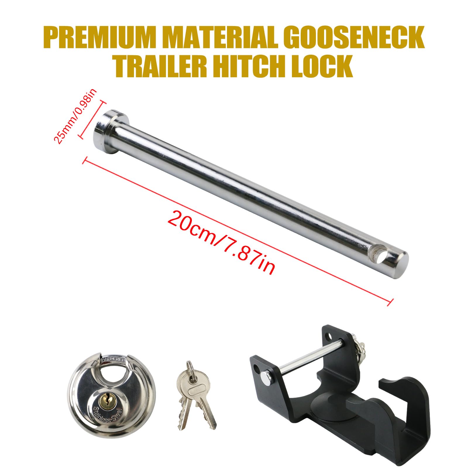 Snapklik.com : Tesmirror Gooseneck Trailer Hitch Lock - Gooseneck Lock ...