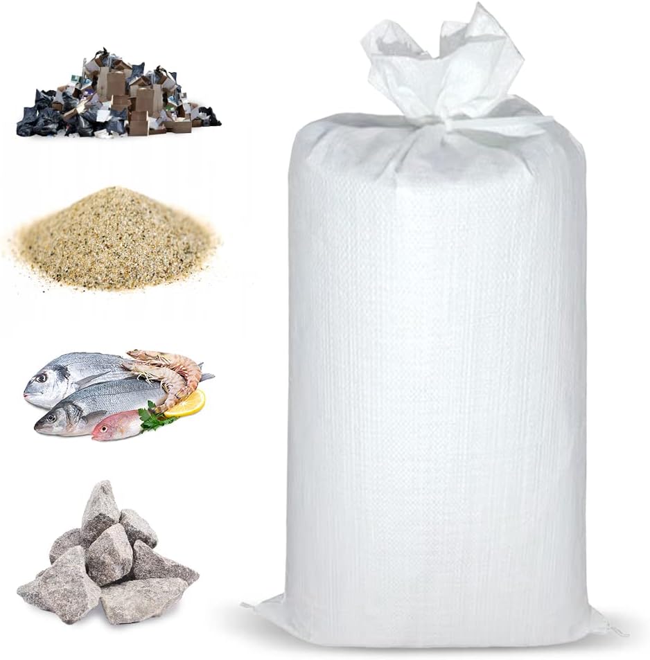 Amazon.com: Sand Bags Empty White Woven Polypropylene Sandbags sack ...
