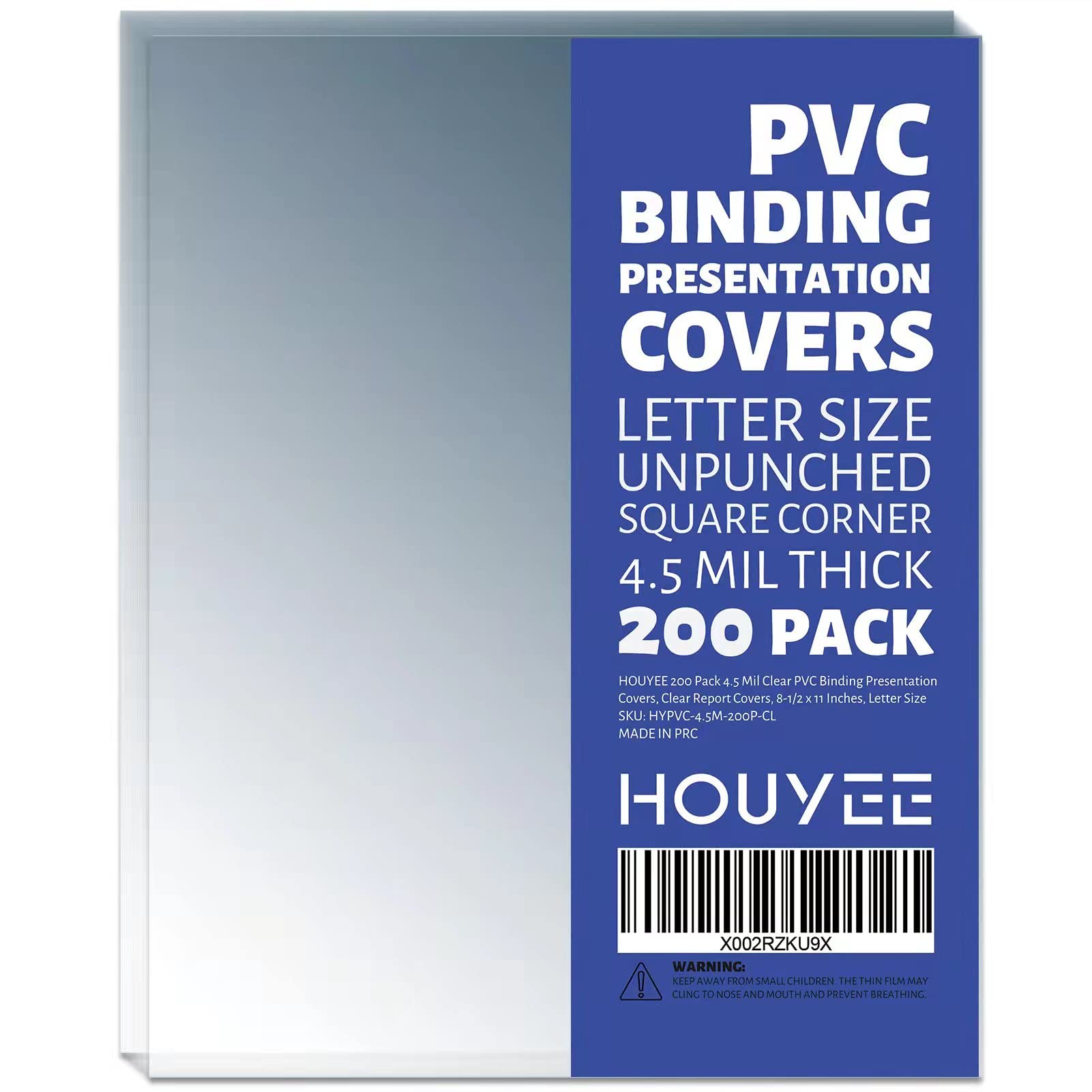Snapklik.com : HOUYEE 200 Pack 4.5 Mil PVC Binding Presentation Covers