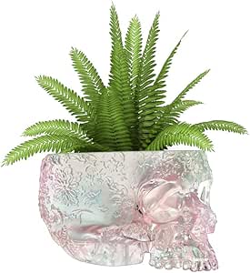 Skeleton Skull Plant Planter Pot 6" Iridescent - Deep Polyresin Skulls ...