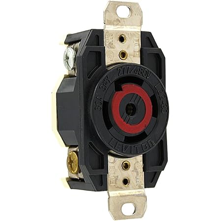 Leviton 2821 30 Amp, 277/480 Volt 3PY, NEMA L22-30P, 4P, 5W, Locking ...