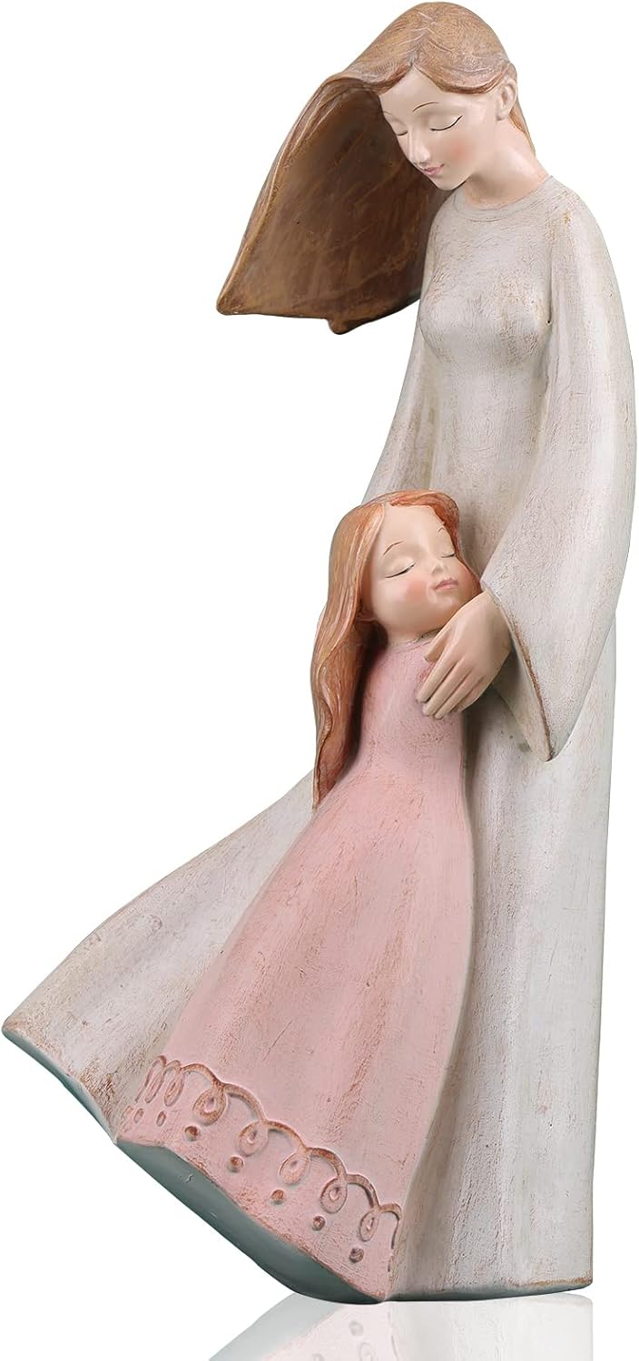 Mother Daughter Statue Child of My Heart, Sculpted Hand-Painted Figure ...
