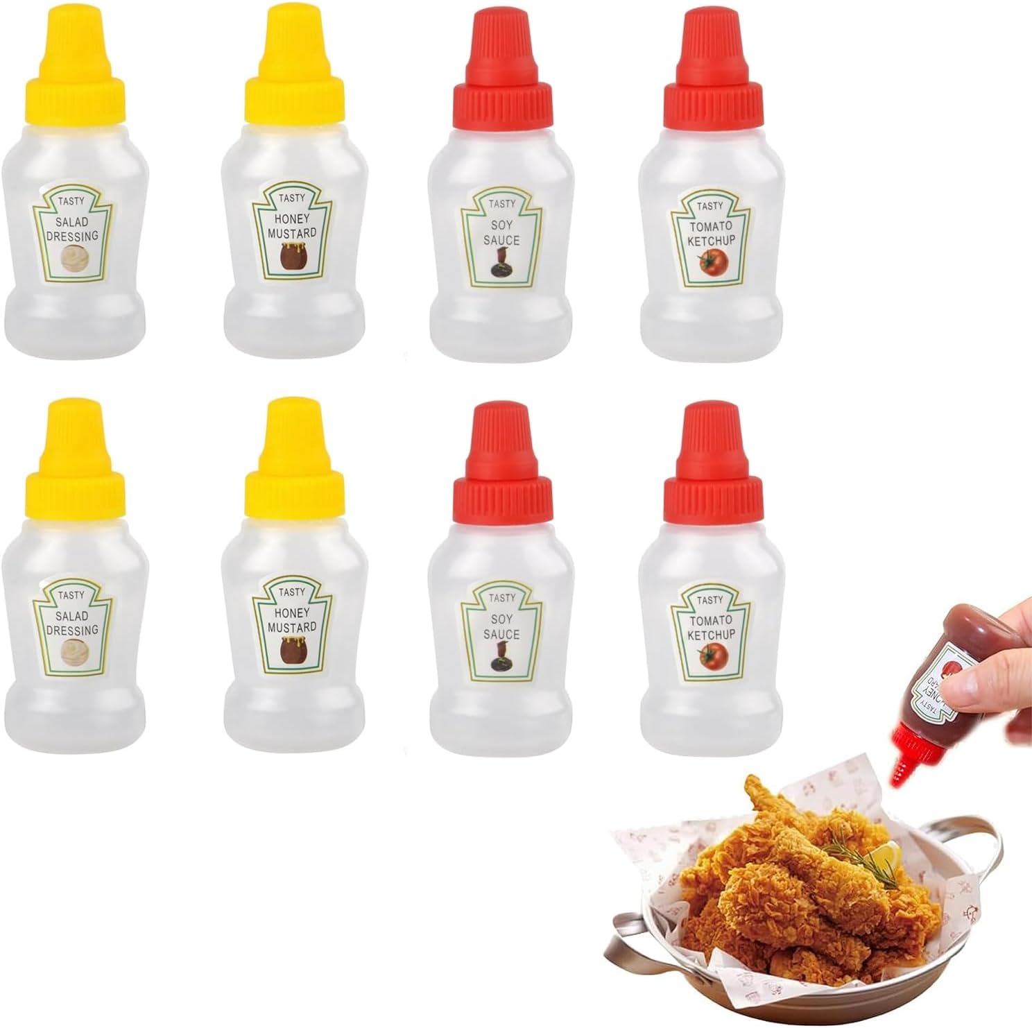 ACONDE 25 ml Mini Ketchup Bottle, 8 Pieces Refillable Mini Sauce Bottle ...