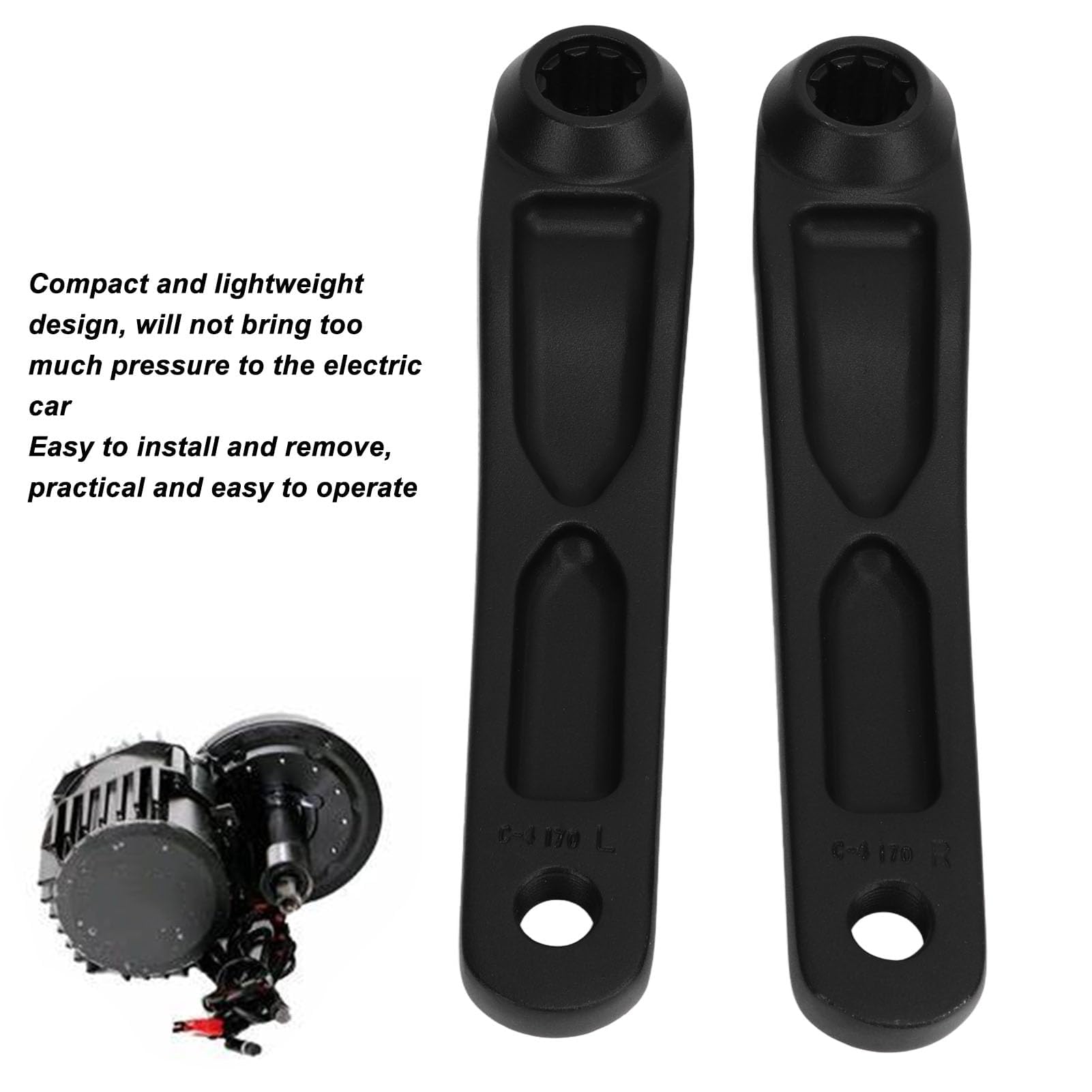 170mm Aluminum Alloy Mid Motor Crank Set 170mm Electric Bike Crank Arms ...
