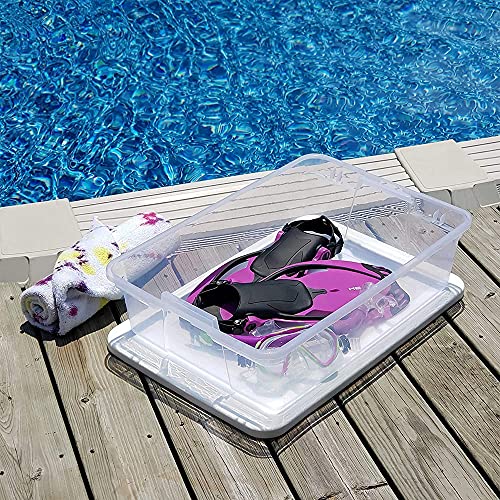 Snapklik.com : HOMZ 28 Quart Stackable Storage Bins, Organizer Containers