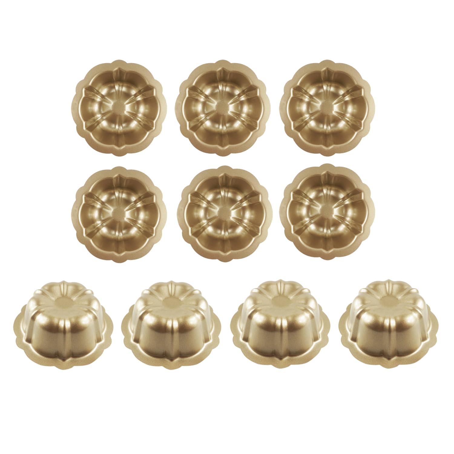 Amazon.com: LoveDeal 10 Pack 4 Inch Mini Bundt Cake Pans for Baking ...