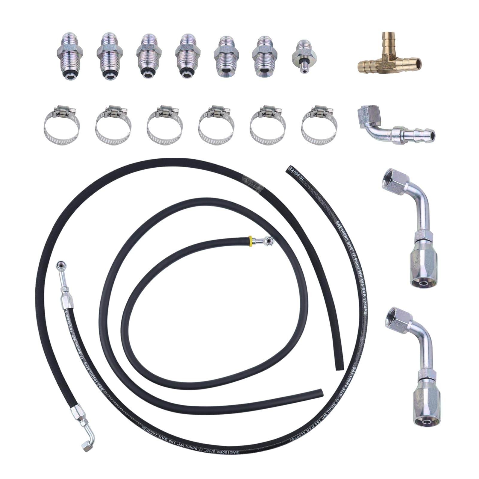 Snapklik.com : Universal Power Steering Hose Kit Fits For Hydroboost ...