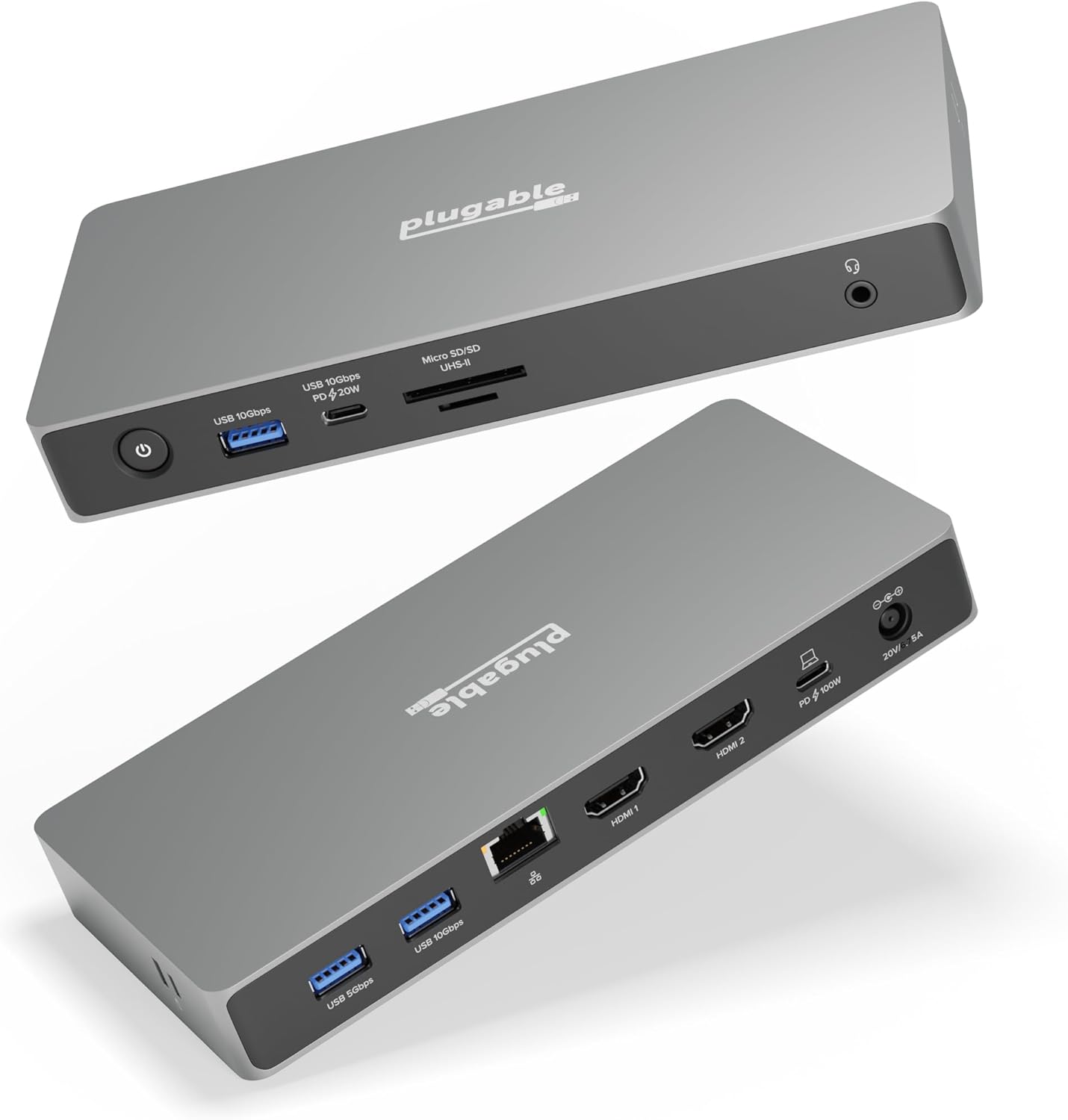 Amazon.com: Plugable USB C Docking Station Dual Monitor, 11-in-1, USB4 40G 100W Laptop Charging ...