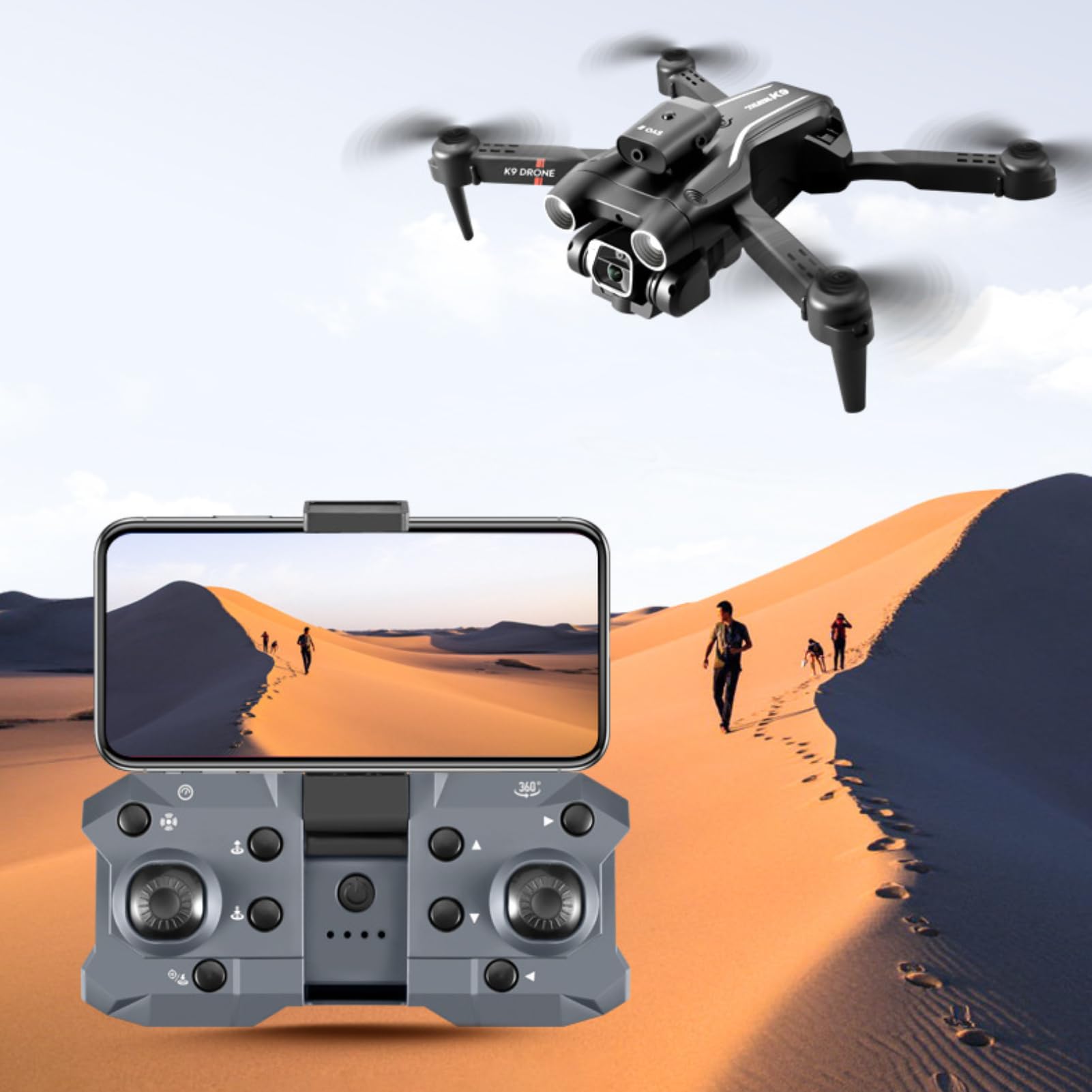 Amazon.com: K9 Foldable Drones with 4K Dual Camera, RC Quadcopter for ...