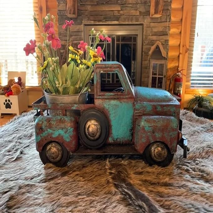 Amazon.com: Vintage Rust Truck Decor, Large Rustic Farmhouse-Truck，for ...