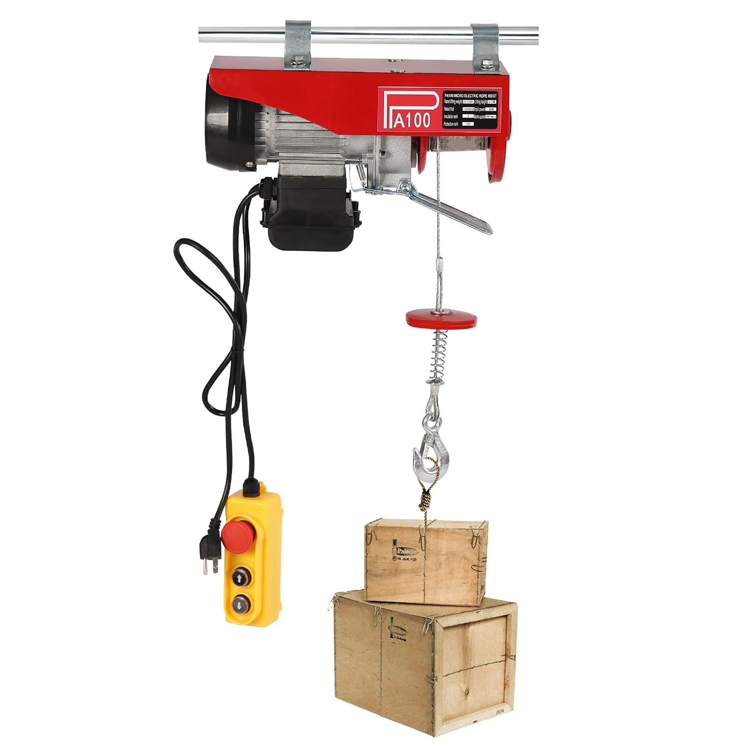 220lbs Electric Hoist Winch with Wired Remote Control 110V Lift ...