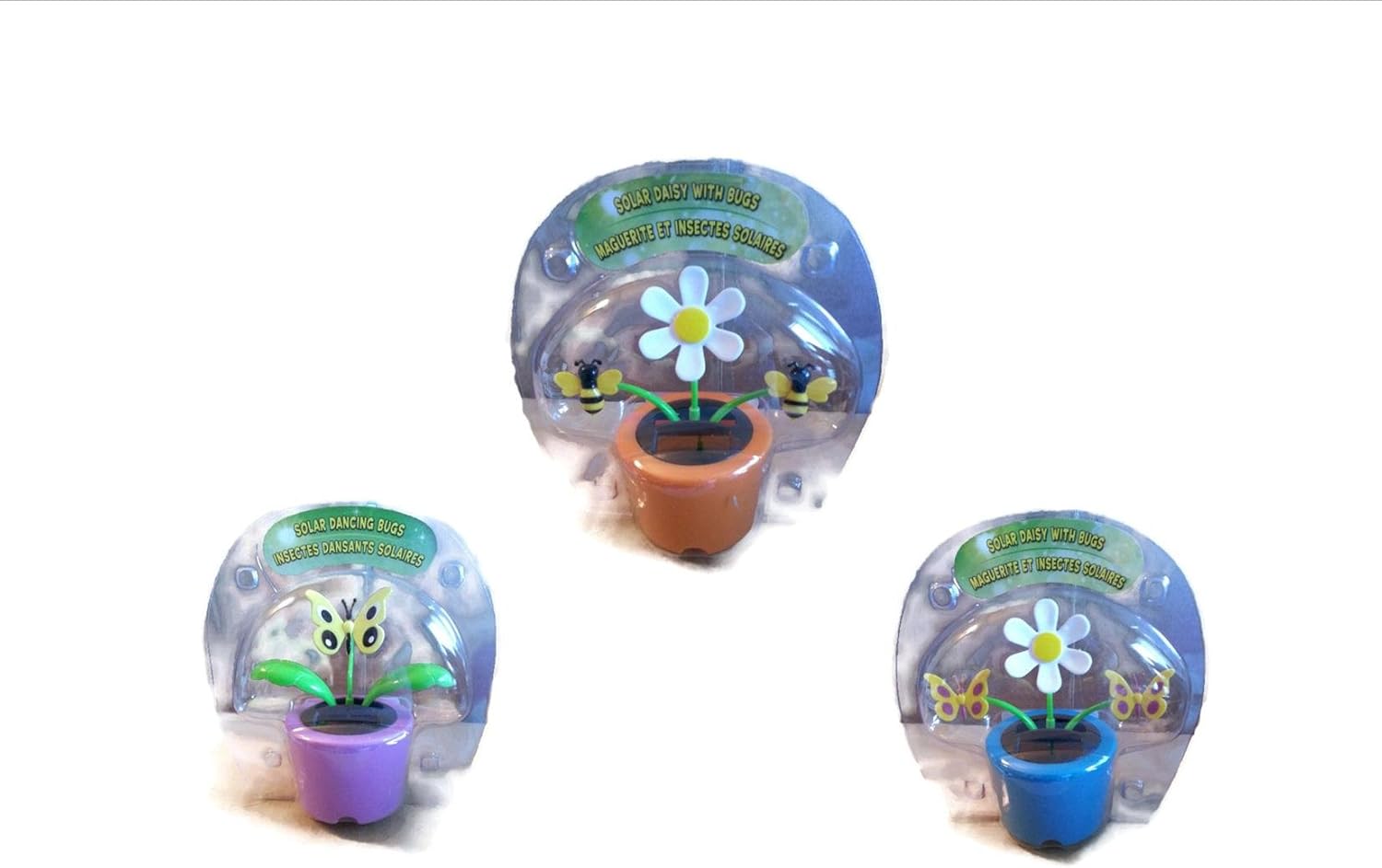 Amazon.com : 4¼" Plastic Solar-Powered Dancing Flowers and Bugs, Pack ...