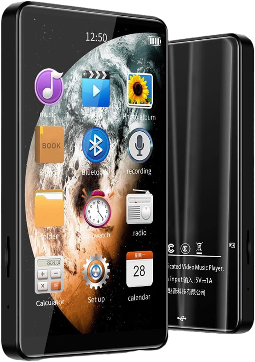 MP5 Player with Bluetooth 5.0, Full Touch Screen, MP4/MP3 Digital Music ...
