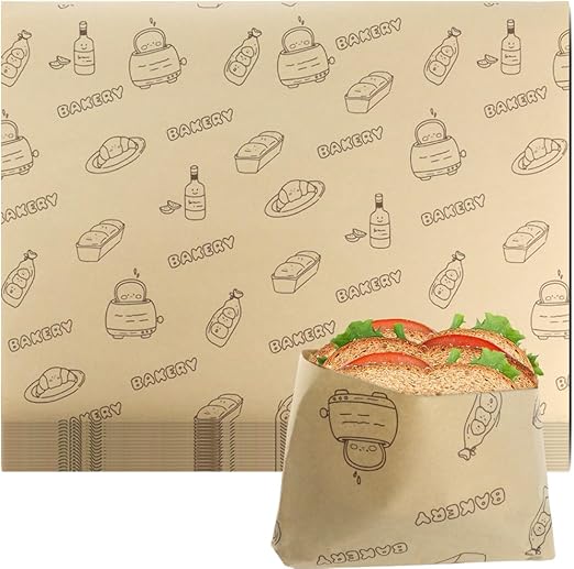 Amazon.com: 50 Pcs Sandwich Wrapping Paper Deli Wraps, Waterproof Oil ...