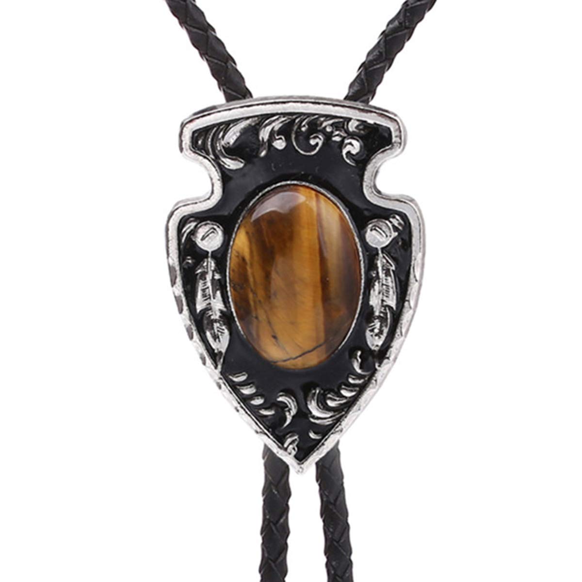 Snapklik.com : HUABOLA CALYN Tiger Eye Bolo Tie For Men