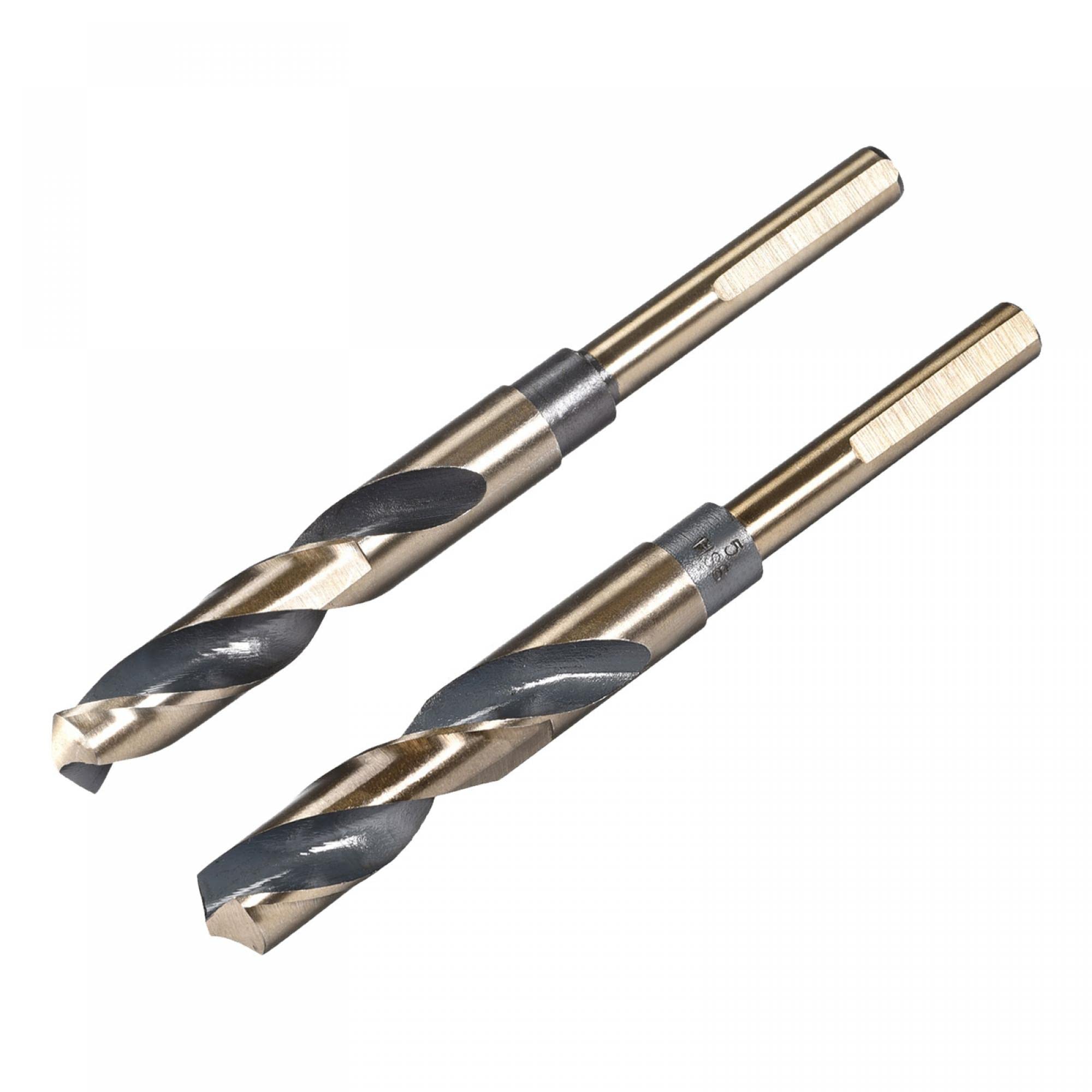 uxcell Reduced Shank Drill Bit Set, 14.5mm 15mm Titanium Nitride Coated ...