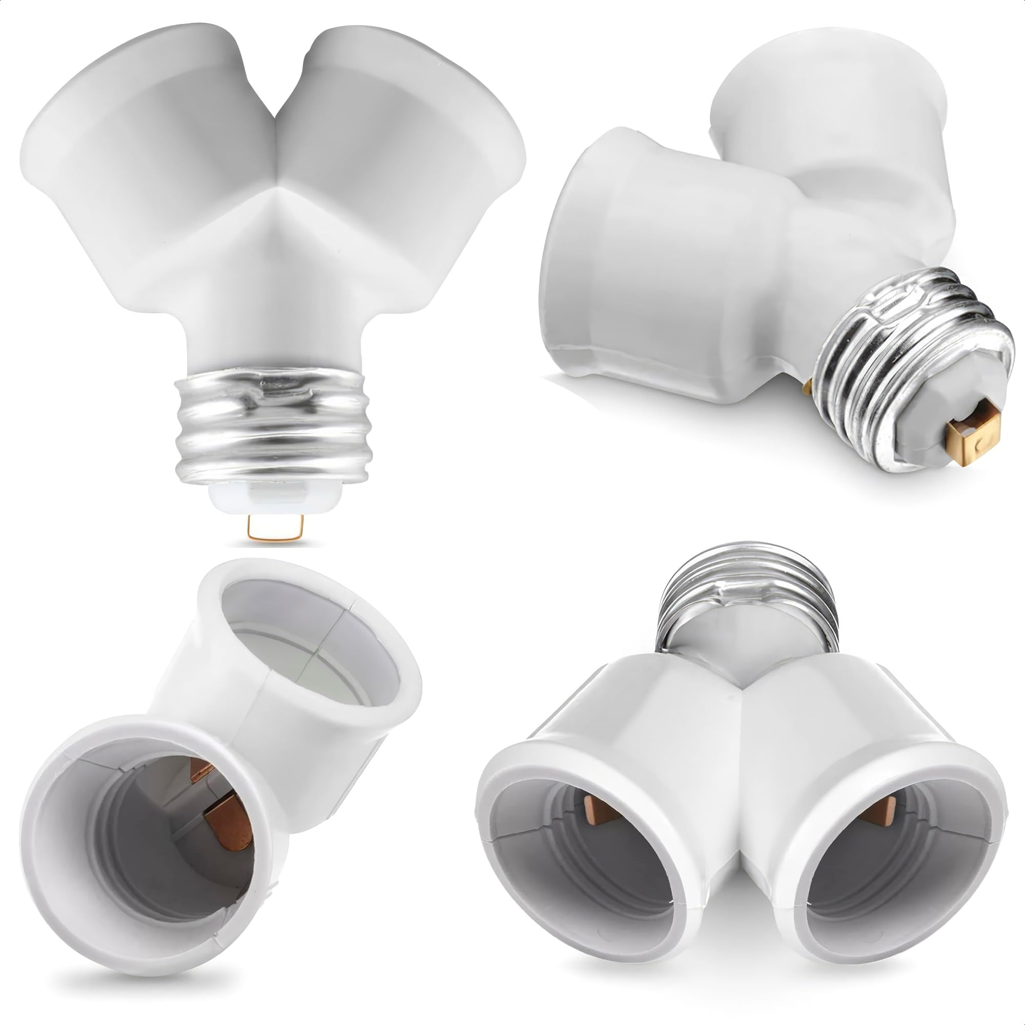 4Pcs Double Light Bulb Socket Adapter - Twin Socket Adapter E26 Led ...