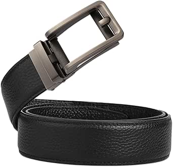 ZYINING Leather Ratchet Belt Men - Slide Belt Trim To Fit, Effortless ...