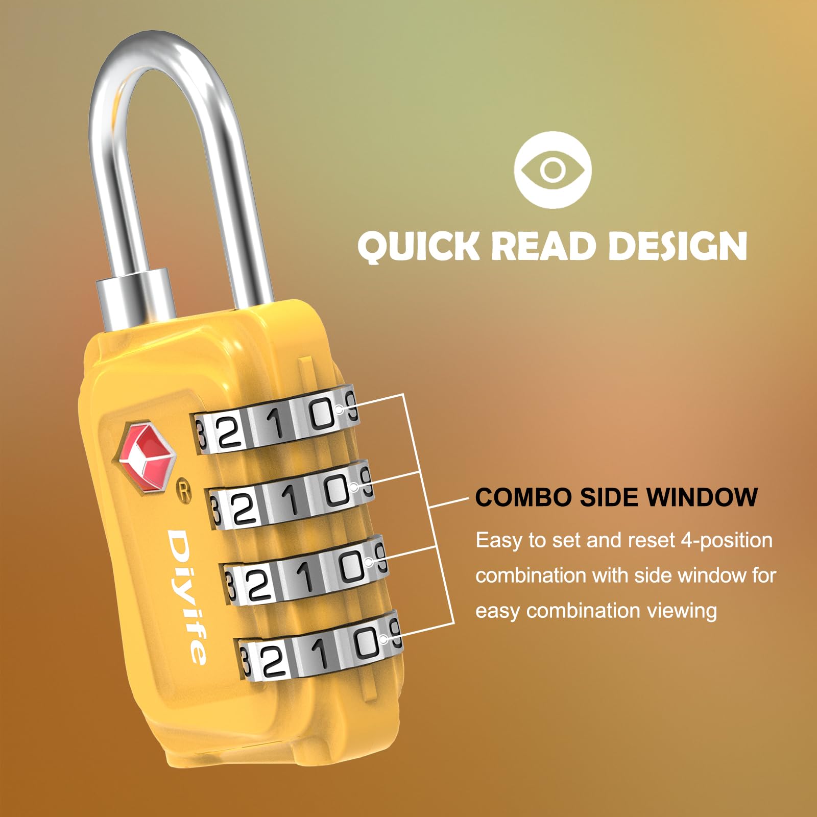 Snapklik.com : Diyife TSA Luggage Locks, Upgrade Version2 Pack TSA ...