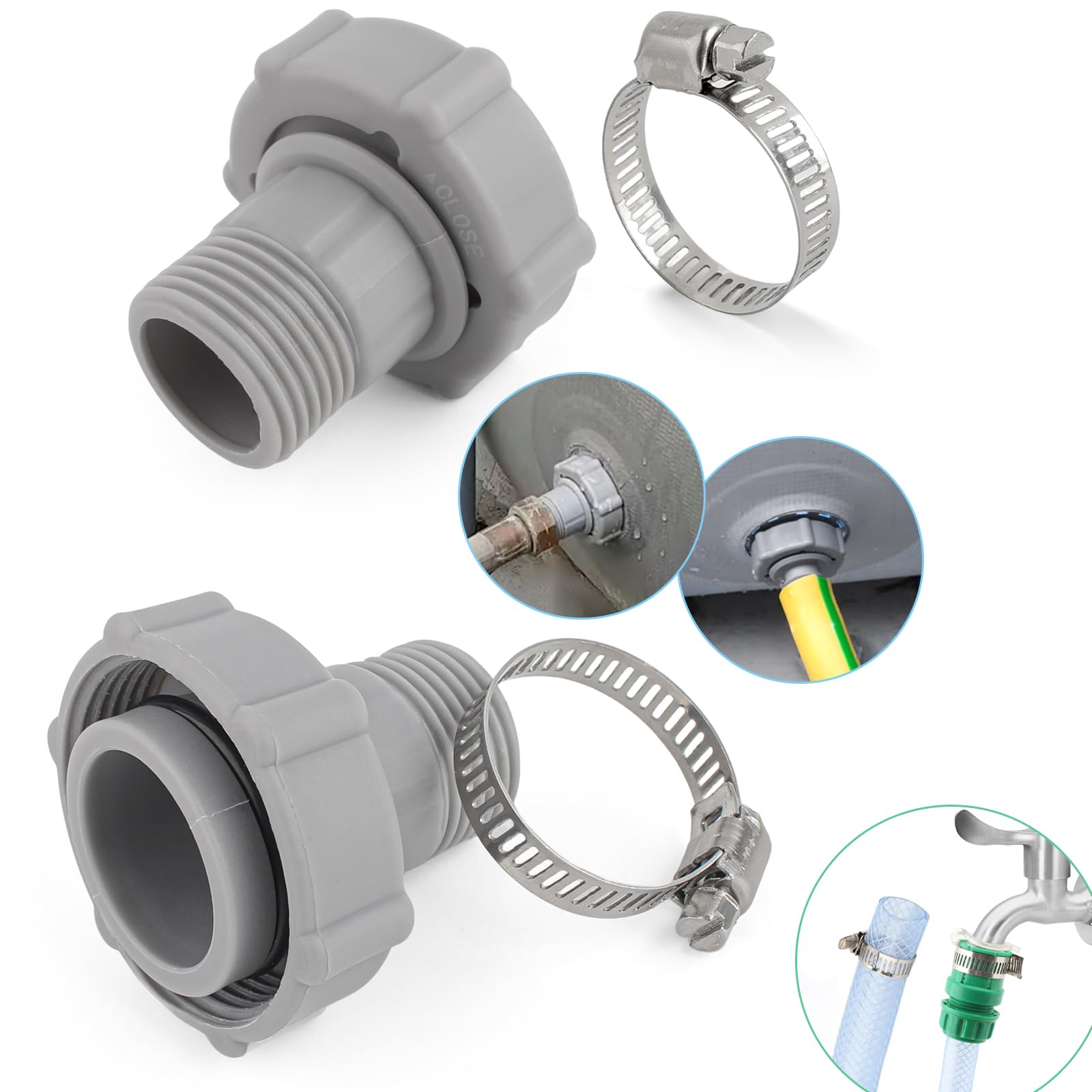 Amazon.com: 2 PCS Swimming Pool Drain Fitting Connects Replacement for ...
