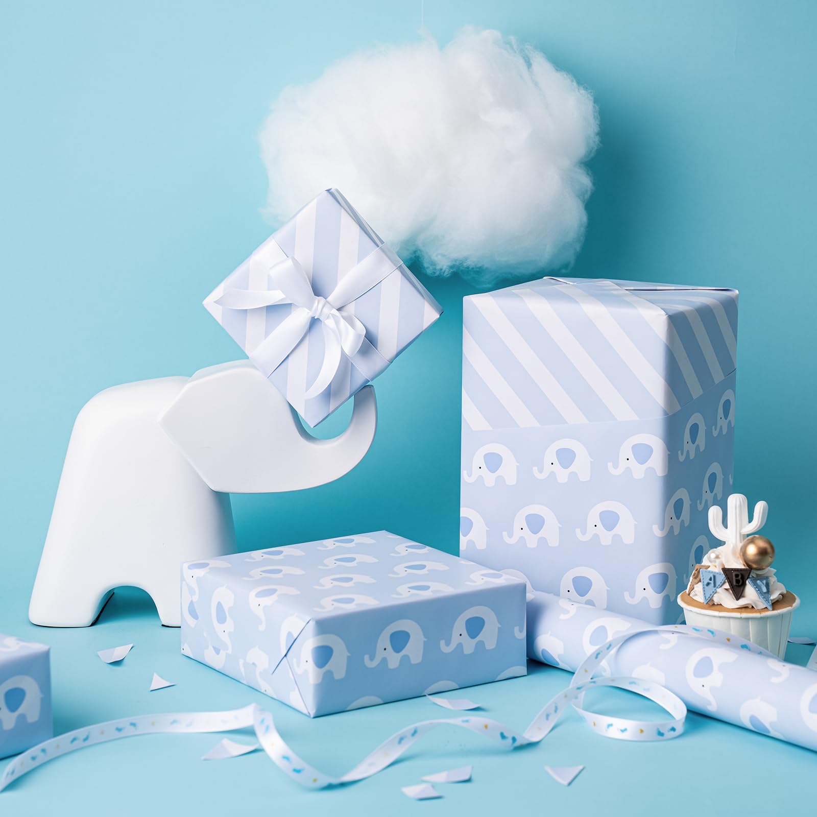 Snapklik.com : WRAPAHOLIC Jumbo Reversible Baby Boy Wrapping Paper - 30 ...