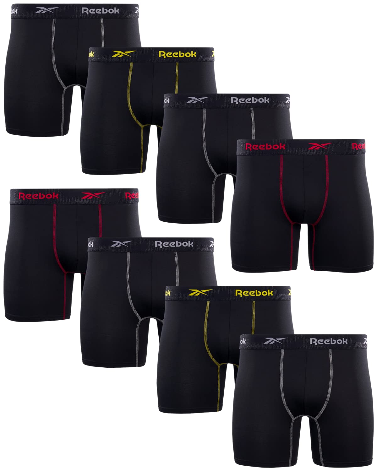 Reebok Men's Active Underwear - Sport Soft Performance Boxer Briefs (8 ...