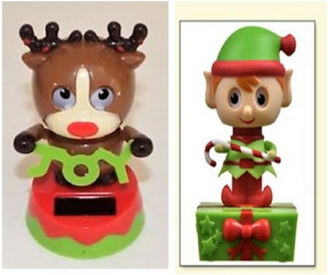 Amazon.com: 2016 Solar Dancing Elf and Solar Blinking Reindeer ( Set of ...