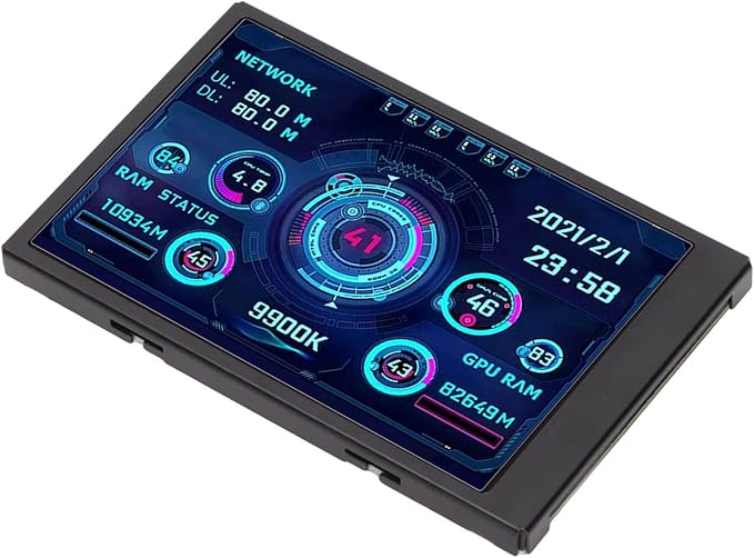 3.5in IPS USB Mini Screen, PC Temperature Display AIDA64 PC CPU RAM Data Monitor, PC Sensor ...