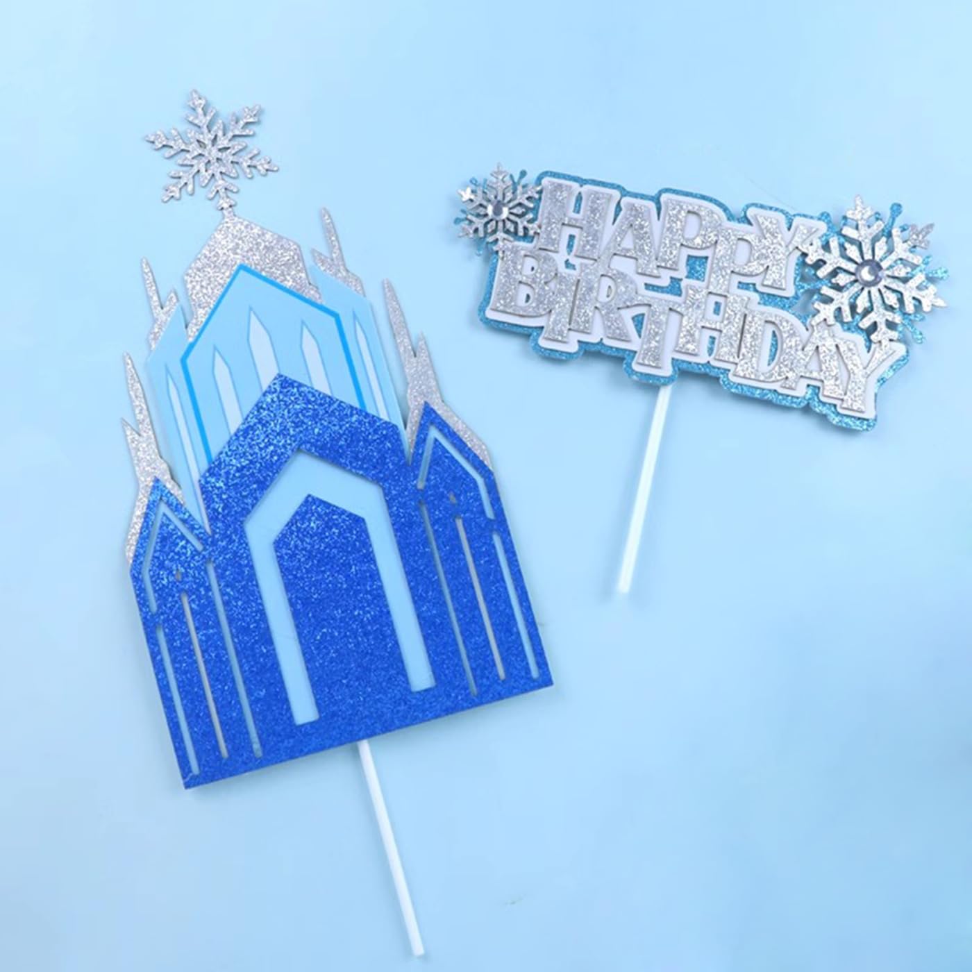 Cake Topper For Frozen Theme Party Snowflake And Ice Castles ...
