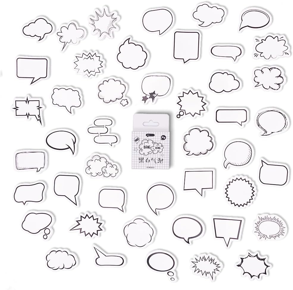 Amazon.com: Dialog Box Paper Stickers Labels for Diary, Planner ...