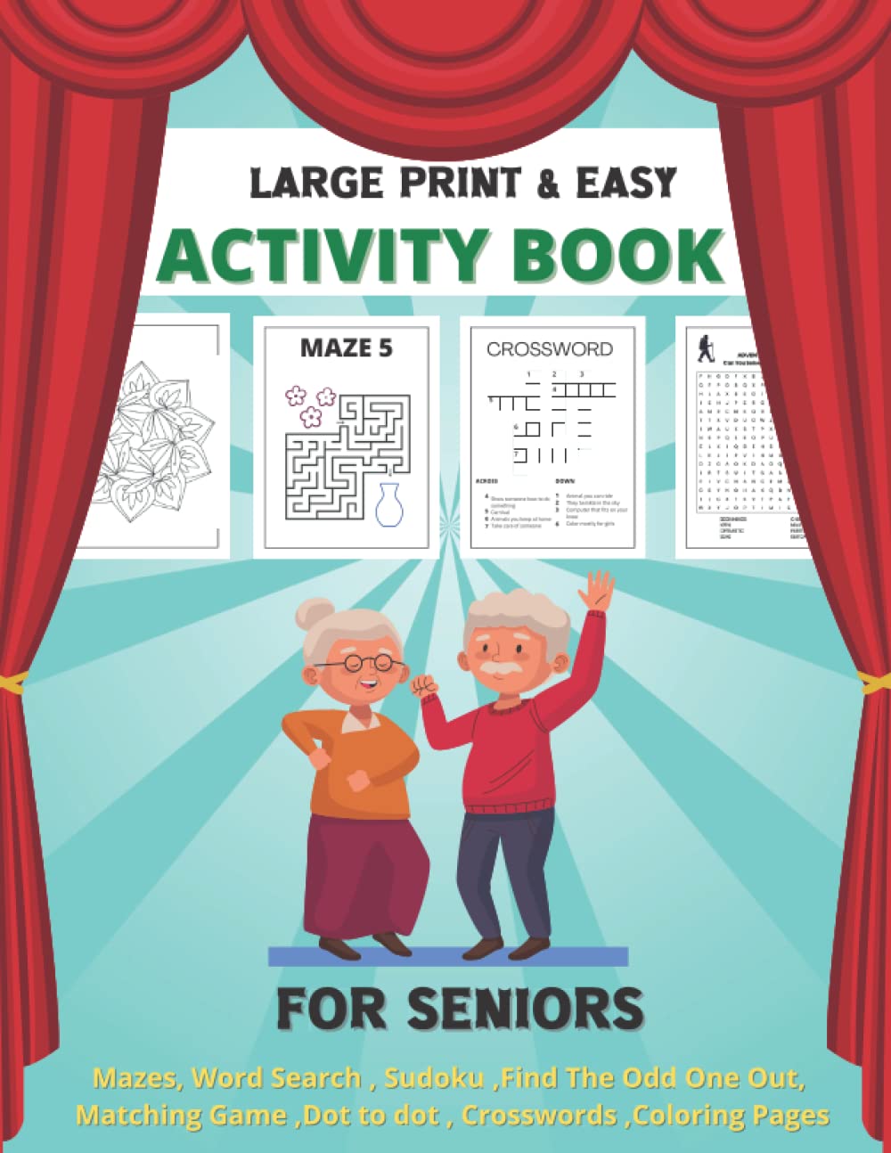 Buy Large Print and Easy Activity Book For Seniors: Fun And Relaxing Puzzles For Elderly ...