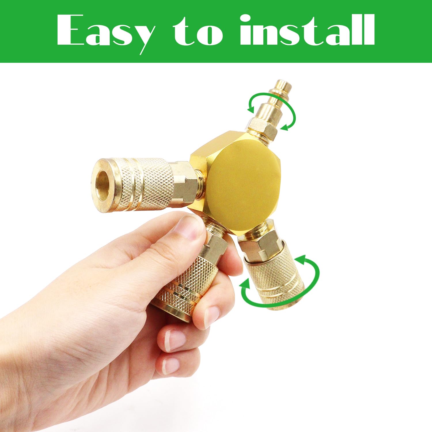 4 Way Hose Splitter Rolair 1/4 NPT 3-Way Bar Air Manifold With 3 ...