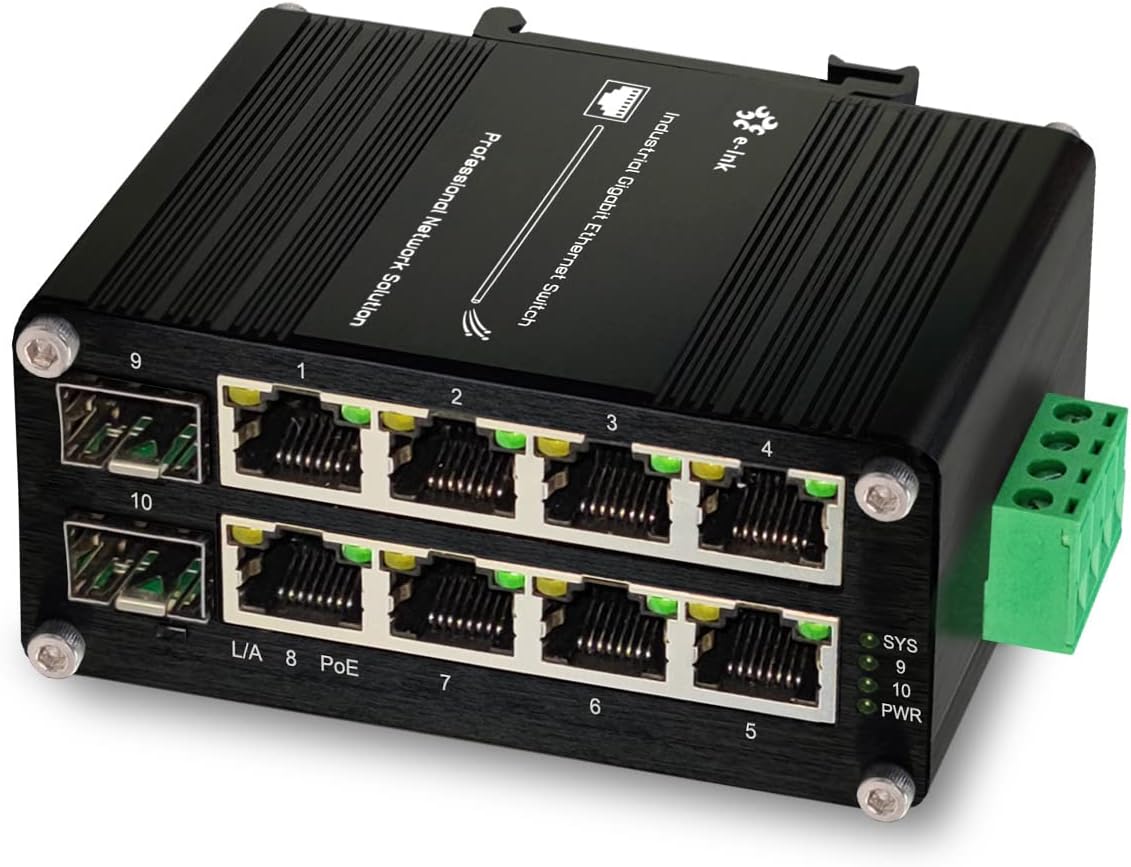 Amazon.com: Throncom Industrial Gigabit PoE Fiber Switch 8 Ports PoE+ ...