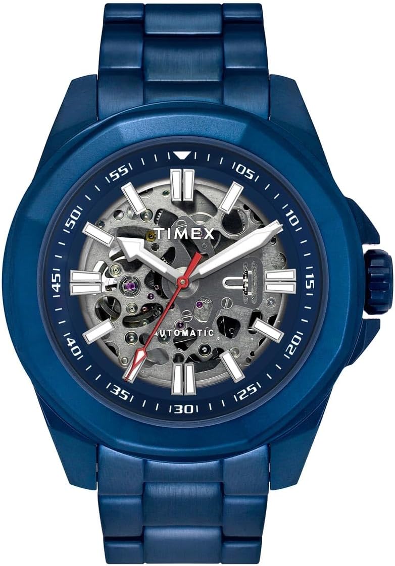 TIMEX Analog Watch for Man with Blue Round Dial & Blue Stainless Steel ...