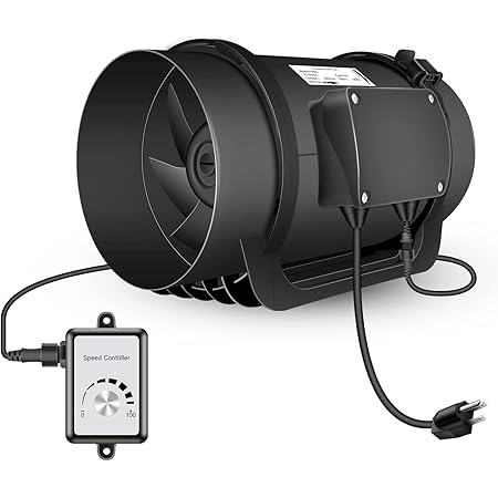 VIVOSUN 8 Inch Inline Duct Fan 420 CFM, HVAC Exhaust Ventilation Fan ...