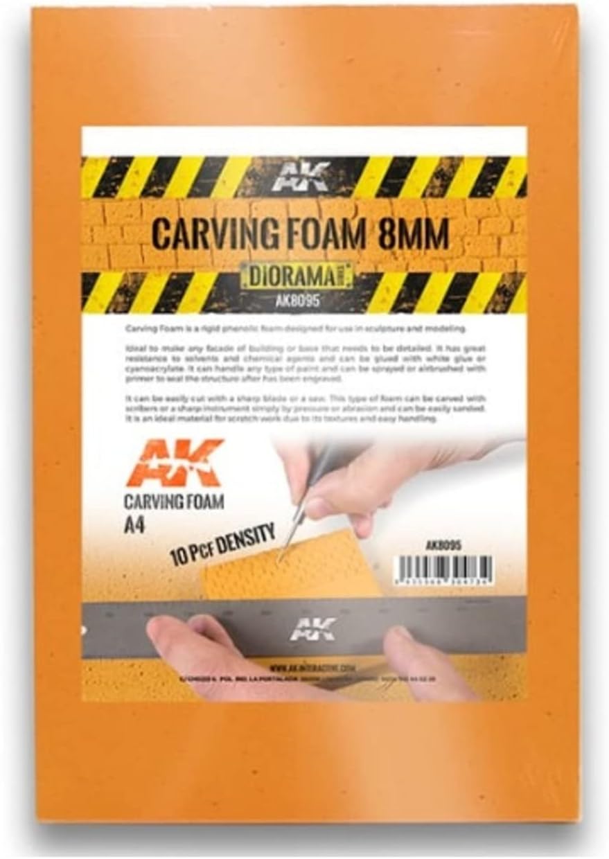 Amazon.com: AK Interactive - Carving Foam 8mm A4 (305x228mm) : Arts, Crafts & Sewing