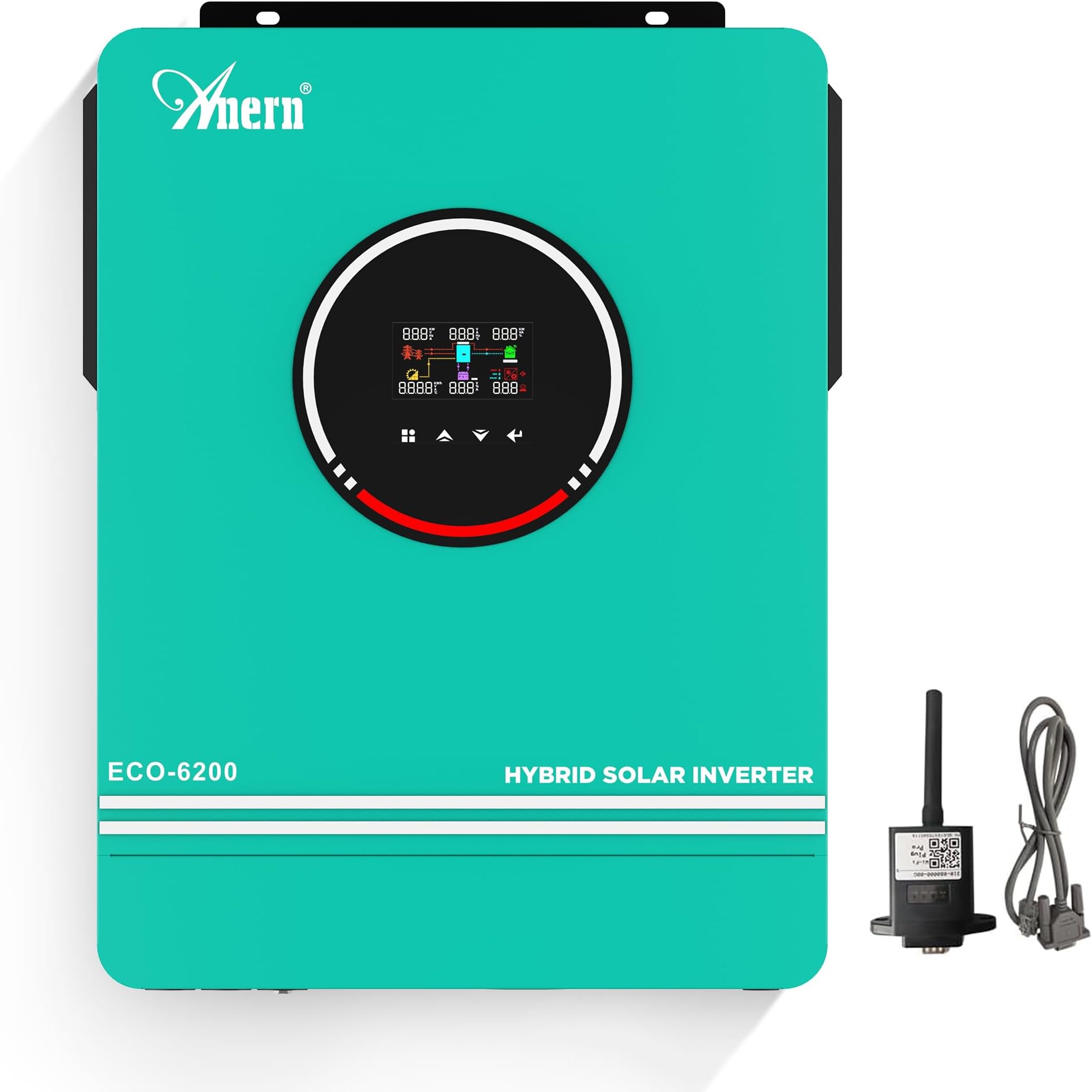 PowMr inverter ibrido 12kw 48V DC to 230/400V AC, 12kw inverter solare ibrido 48v trifase ...