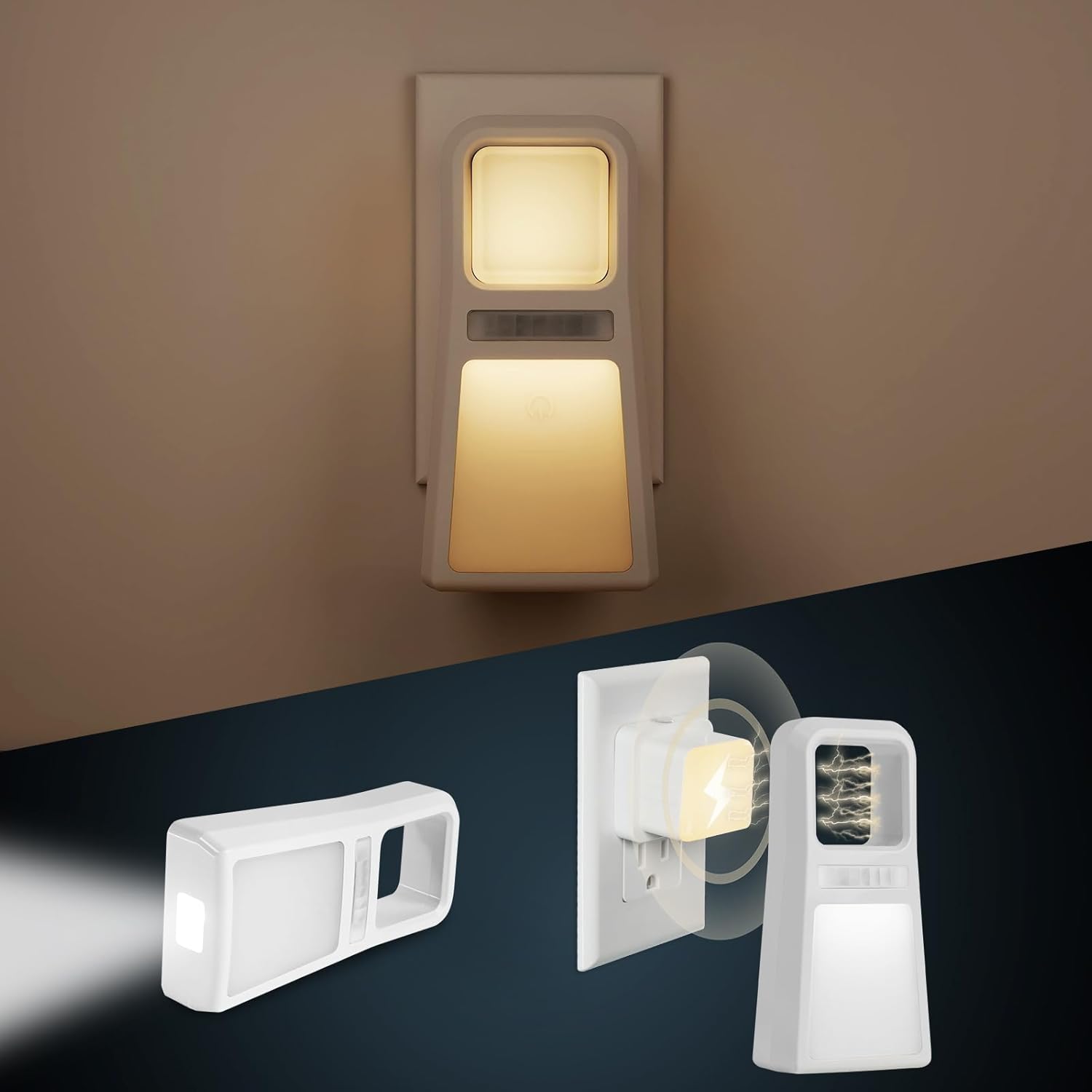 Dawnrise 3 Pack 5-in-1 Power Failure Night Light, Multifunctional ...