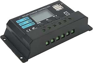 Solar Controller, Solar Panel Controller Multifunctional 12V 24V LCD ...